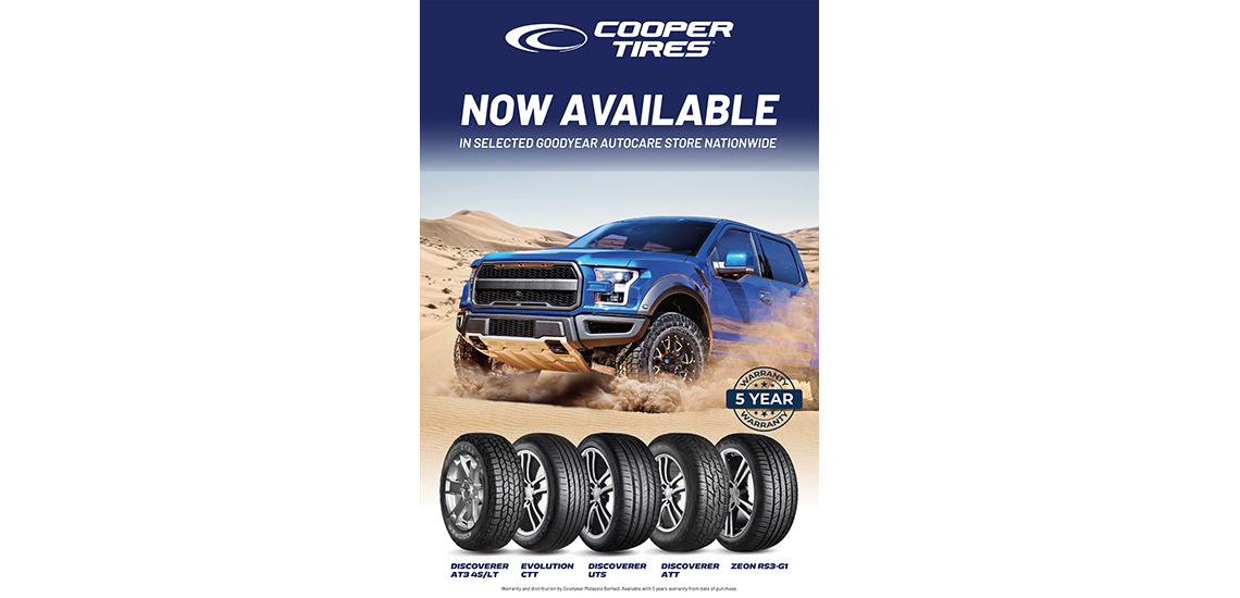 Cooper Tyres Now Available at Selected Goodyear Autocare Stores